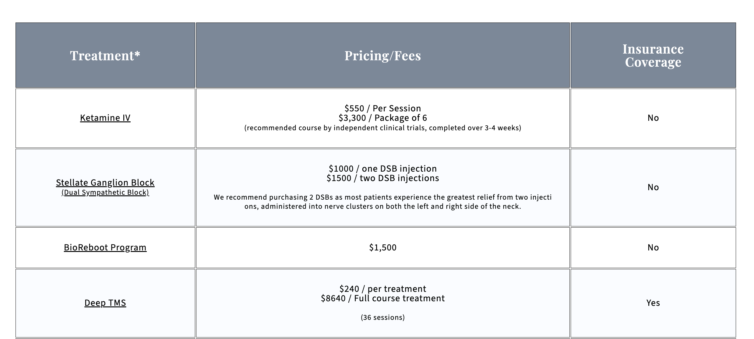 Pricing - Hudson Mind | NYC Interventional Mental Health
